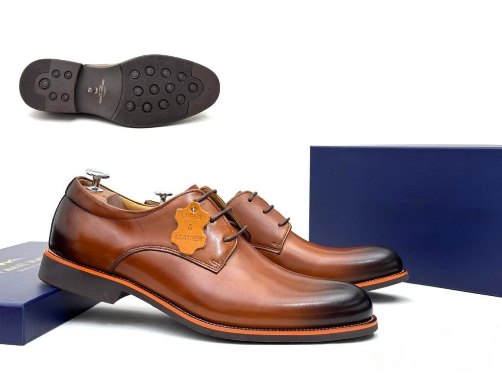 Ricky Gift Brown Leather Shoes for Men - Ricky Gift Shop